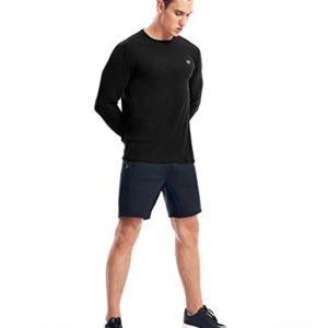 Base Layer Men Long Sleeve Shirt(Black,L)