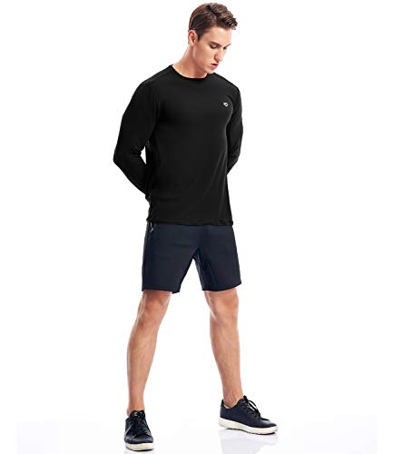 Base Layer Men Long Sleeve Shirt(Black,L)