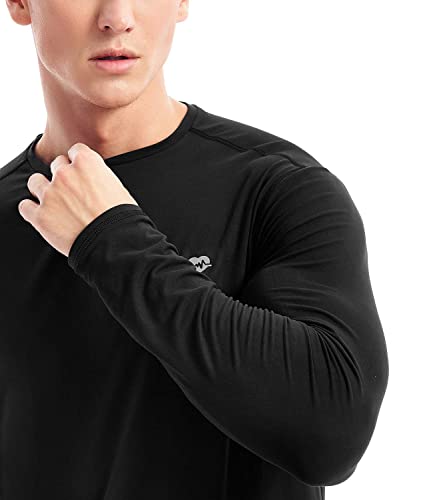 Base Layer Men Long Sleeve Shirt(Black,L)