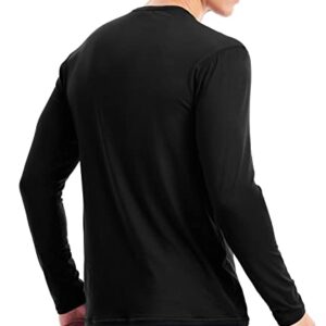 Base Layer Men Long Sleeve Shirt(Black,L)