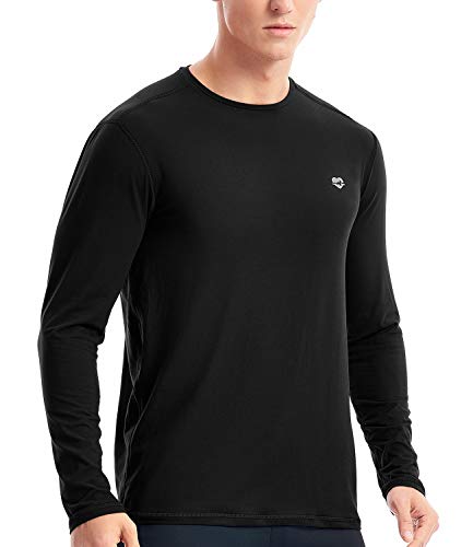 Base Layer Men Long Sleeve Shirt(Black,L)