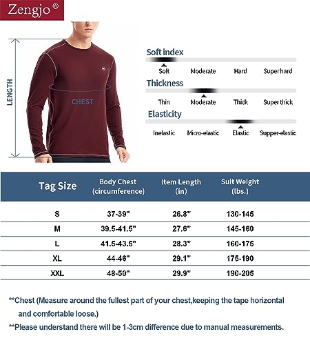 Base Layer Men Long Sleeve Shirt(Black,L)