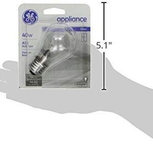 GE 15206, 40-Watt, Appliance, Medium Base, A15 Bulb Shape, 3-pk, 120-Volt, 1 Count (Pack of 3), Clear