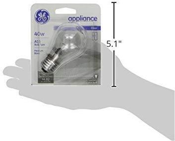 GE 15206, 40-Watt, Appliance, Medium Base, A15 Bulb Shape, 3-pk, 120-Volt, 1 Count (Pack of 3), Clear