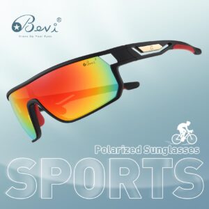 Bevi Polarized Sports Sunglasses TR90 Unbreakable Frame for Men Women Running Cycling Baseball 2518C2