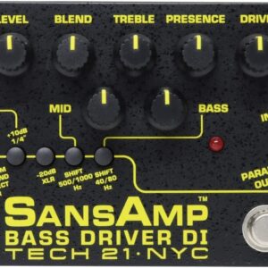 Tech 21 SansAmp Bass Driver DI V2 Bundle with 2 Patch Cables and Clip-On Tuner