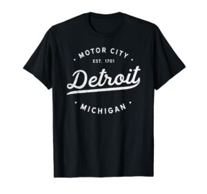 classic retro vintage detroit michigan motor city t-shirt