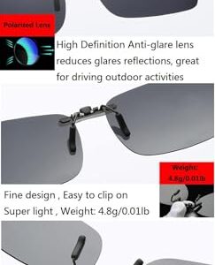 Flydo Polarized Clip Sunglasses for Prescription Eyeglasses-Clip on Sunglasses