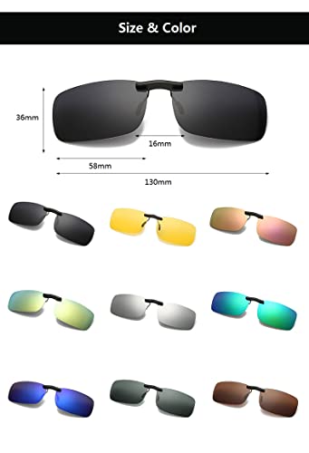 Flydo Polarized Clip Sunglasses for Prescription Eyeglasses-Clip on Sunglasses