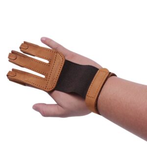 i-sport cow leather archery protective glove three finger guard protector for hunting recurve bow