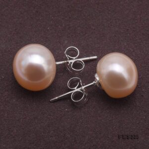 JYX Pearl Earrings 10mm Pink Freshwater Pearl Studs Earrings