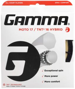 gamma sports moto/tnt hybrid 17g/16g tennis string