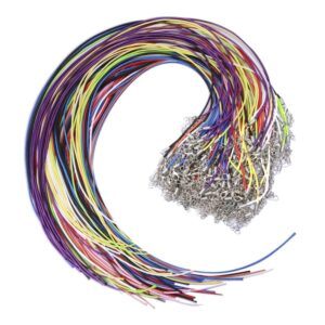 selizo 100pcs necklace cord string with clasp bulk for jewelry making and bracelet, multicolor