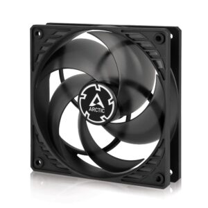 arctic p12 pwm - 120 mm case fan with pwm, pressure-optimised, quiet motor, computer, fan speed: 200-1800 rpm - black, transparent