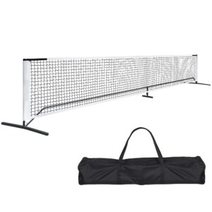 jupiterforce pickball net for driveway, portable pickleball net system set with stable metal frame and regulation size net for outdoor indoor game, with carrying bag