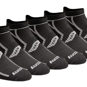 Saucony Men's Multi-Pack Bolt Performance Comfort Fit No-Show Socks, Black Assorted (6 Pairs), Shoe Size: 8-12