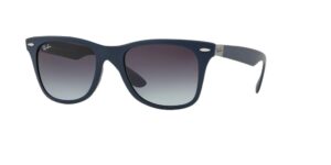 ray-ban rb4195 wayfarer liteforce 63318g 52m matte blue/grey dark grey gradient square sunglasses for men for women + bundle with designer iwear eyewear kit