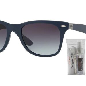 Ray-Ban RB4195 WAYFARER LITEFORCE 63318G 52M Matte Blue/Grey Dark Grey Gradient Square Sunglasses For Men For Women + BUNDLE with Designer iWear Eyewear Kit