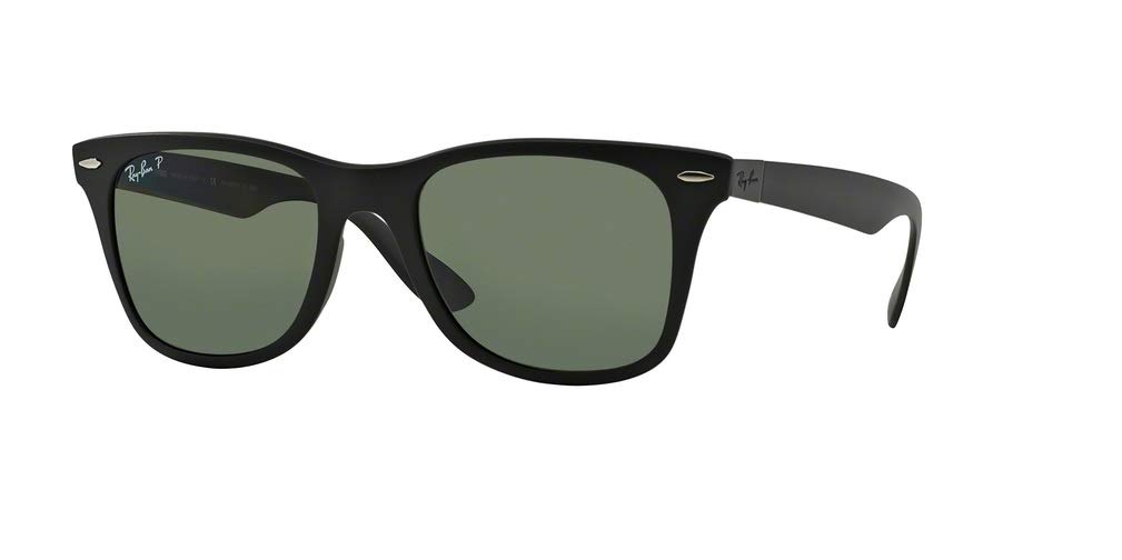 Ray-Ban RB4195 WAYFARER LITEFORCE 601S9A 52M Matte Black/Green Polarized Square Sunglasses For Men For Women + BUNDLE with Designer iWear Eyewear Kit