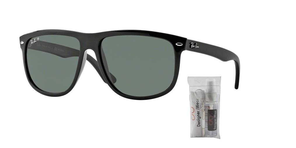 Ray-Ban rb4147 601/58 60m black/green polarized Square Sunglasses for men for women + Bundle with designer iwear eyewear kit