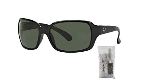 Ray-Ban RB4068 601 60M Black/Green Crystal Sunglasses For Women+ BUNDLE with Designer iWear Eyewear Kit