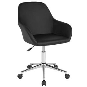 flash furniture cortana home and office mid-back chair in black leathersoft