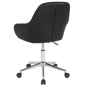 Flash Furniture Cortana Home and Office Mid-Back Chair in Black LeatherSoft