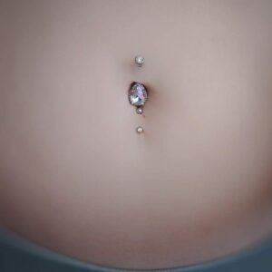 OUFER 14G Surgical Steer Belly Button Rings Tear Drop CZ Gem Navel Rings Belly Jewelry