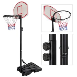 HomGarden Mini Portable Basketball Hoop Stand for Kids Juniors 8 ft Adjustable Height Backboard Starter Basketball System w/Wheels Indoor Outdoor