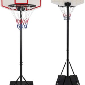 HomGarden Mini Portable Basketball Hoop Stand for Kids Juniors 8 ft Adjustable Height Backboard Starter Basketball System w/Wheels Indoor Outdoor