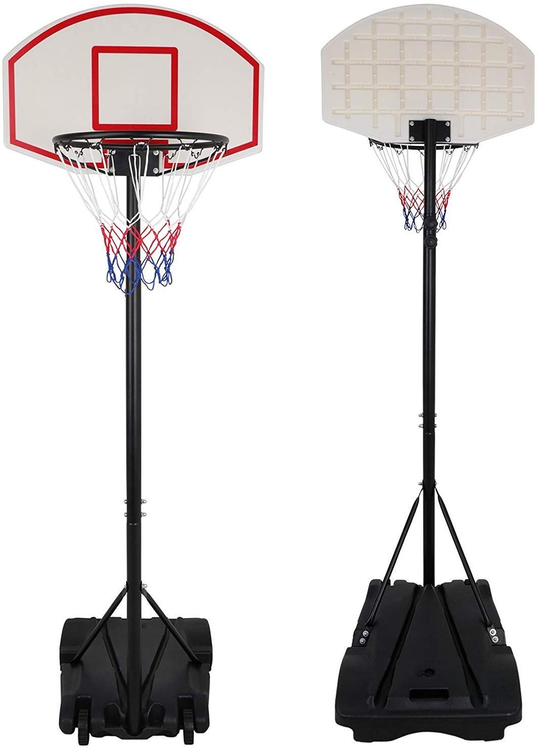 HomGarden Mini Portable Basketball Hoop Stand for Kids Juniors 8 ft Adjustable Height Backboard Starter Basketball System w/Wheels Indoor Outdoor