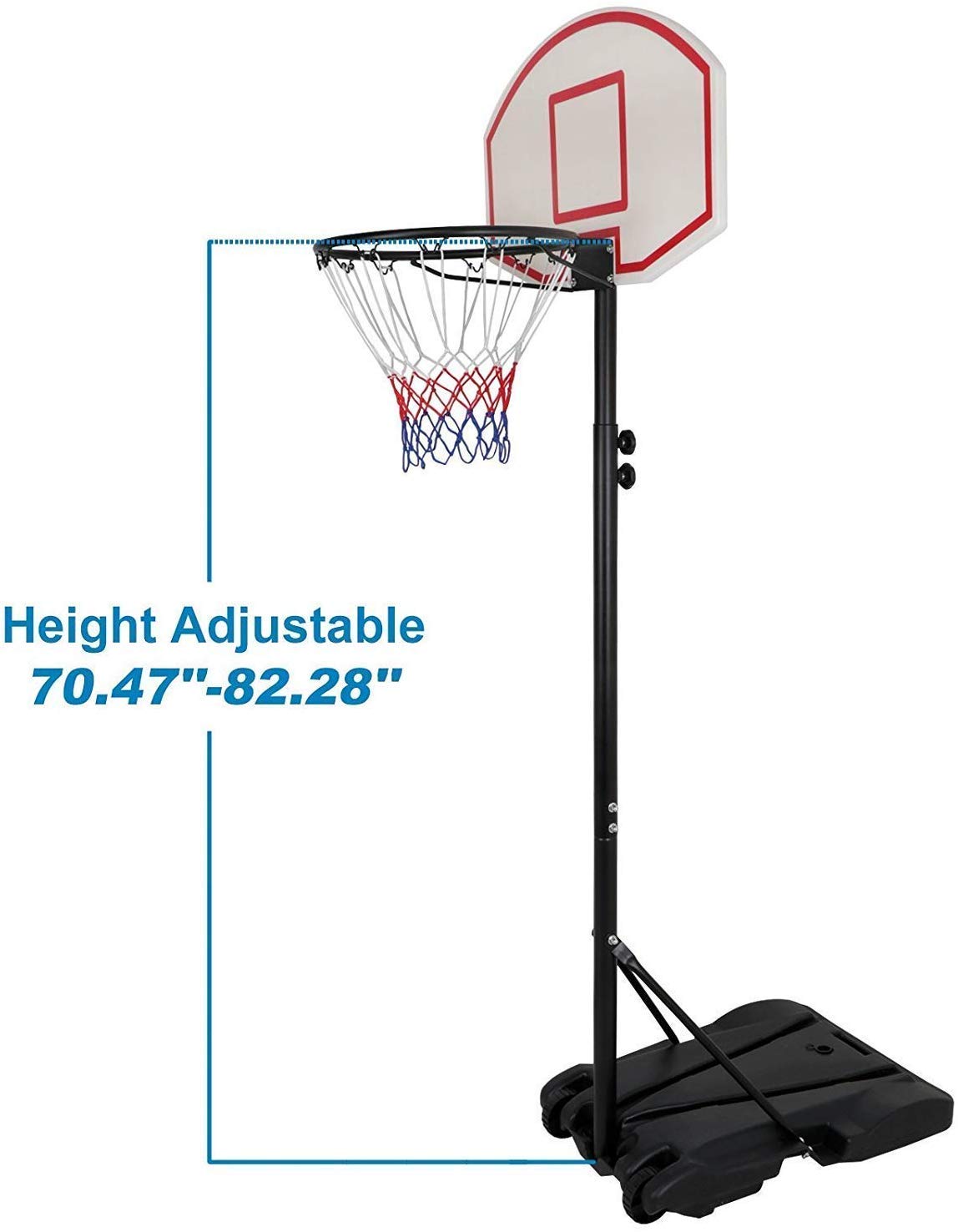 HomGarden Mini Portable Basketball Hoop Stand for Kids Juniors 8 ft Adjustable Height Backboard Starter Basketball System w/Wheels Indoor Outdoor