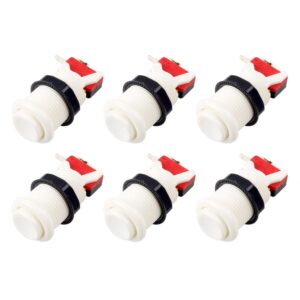 eg starts 6x american style standard arcade buttons switchable happ type 30mm push button 3/16" terminal for jamma mame kit parts (white)