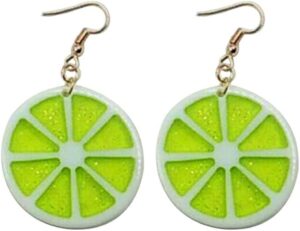 colorful bling lemon acrylic dangle earrings fruit earrings for women - green