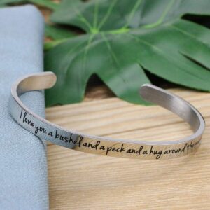 Awegift I Love You a Bushel and a Peck and a Hug Around the Neck Bracelet Gift Jewelry for Women Christmas Gifts for Mom Grandma