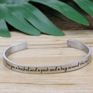 Awegift I Love You a Bushel and a Peck and a Hug Around the Neck Bracelet Gift Jewelry for Women Christmas Gifts for Mom Grandma