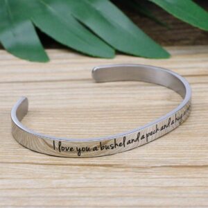 Awegift I Love You a Bushel and a Peck and a Hug Around the Neck Bracelet Gift Jewelry for Women Christmas Gifts for Mom Grandma