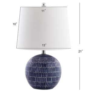 JONATHAN Y JYL5044A Ronald 21" Ceramic LED Table Lamp Coastal Contemporary Bedside Desk Nightstand for Bedroom Living Room Office College Bookcase LED Bulb Included, Navy