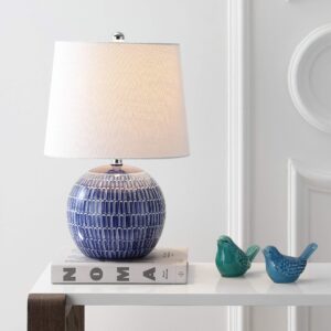 JONATHAN Y JYL5044A Ronald 21" Ceramic LED Table Lamp Coastal Contemporary Bedside Desk Nightstand for Bedroom Living Room Office College Bookcase LED Bulb Included, Navy