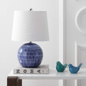 JONATHAN Y JYL5044A Ronald 21" Ceramic LED Table Lamp Coastal Contemporary Bedside Desk Nightstand for Bedroom Living Room Office College Bookcase LED Bulb Included, Navy