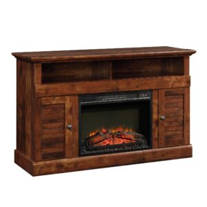 sauder harbor view media fireplace, for tvs up to 60", curado cherry finish