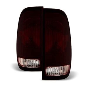 acanii - for 1997-2003 ford f150 99-07 f250 f350 superduty red smoke tail lights brake lamps