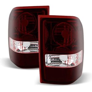 acanii - for 2001-2011 ford ranger red smoke tail lights brake lamps left+right aftermarket