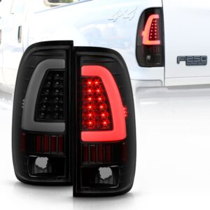 acanii - for black smoke 1997-2003 ford f150 99-07 f250 f350 led tube tail lights brake lamps