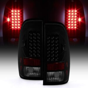 acanii - for black smoke 1999-2007 ford f250 superduty 97-03 f150 led tail lights brake lamps