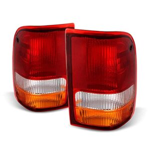 acanii - for 1993-1997 ford ranger rear tail lights brake lamps set left+right 93 94 95 96 97