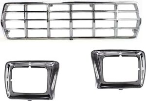 evan fischer grille and headlight door kit compatible with 1978-1979 ford f-150, fits 1978-1979 bronco, chrome shell and insert fo1200111 fo2512114 fo2513115 front