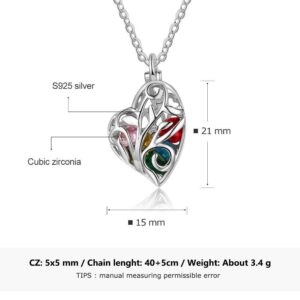 Lam Hub Fong Personalized Locket Necklace for Women with Birthstones Mothers Daughter Necklace for Mom Custom Promise Necklace for BFF Best Friends Friendship Necklace Gifts (Silver)