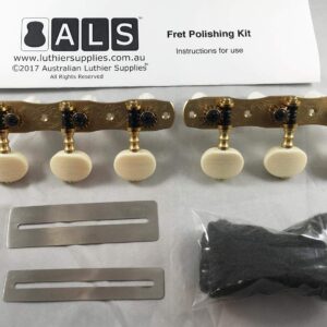 Gotoh Classical Guitar Machine Heads (Bonus ALS Fret Polishing Kit) 35G1800-2M Model Tuners by Gotoh Japan Solid Brass with Ivoroid Buttons - Fret Polishing Kit by Australian Luthier Supplies