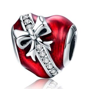 925 sterling silver charm for pandora charms bracelets bowknot family tree heart charm birthday gifts (bowknot charm)